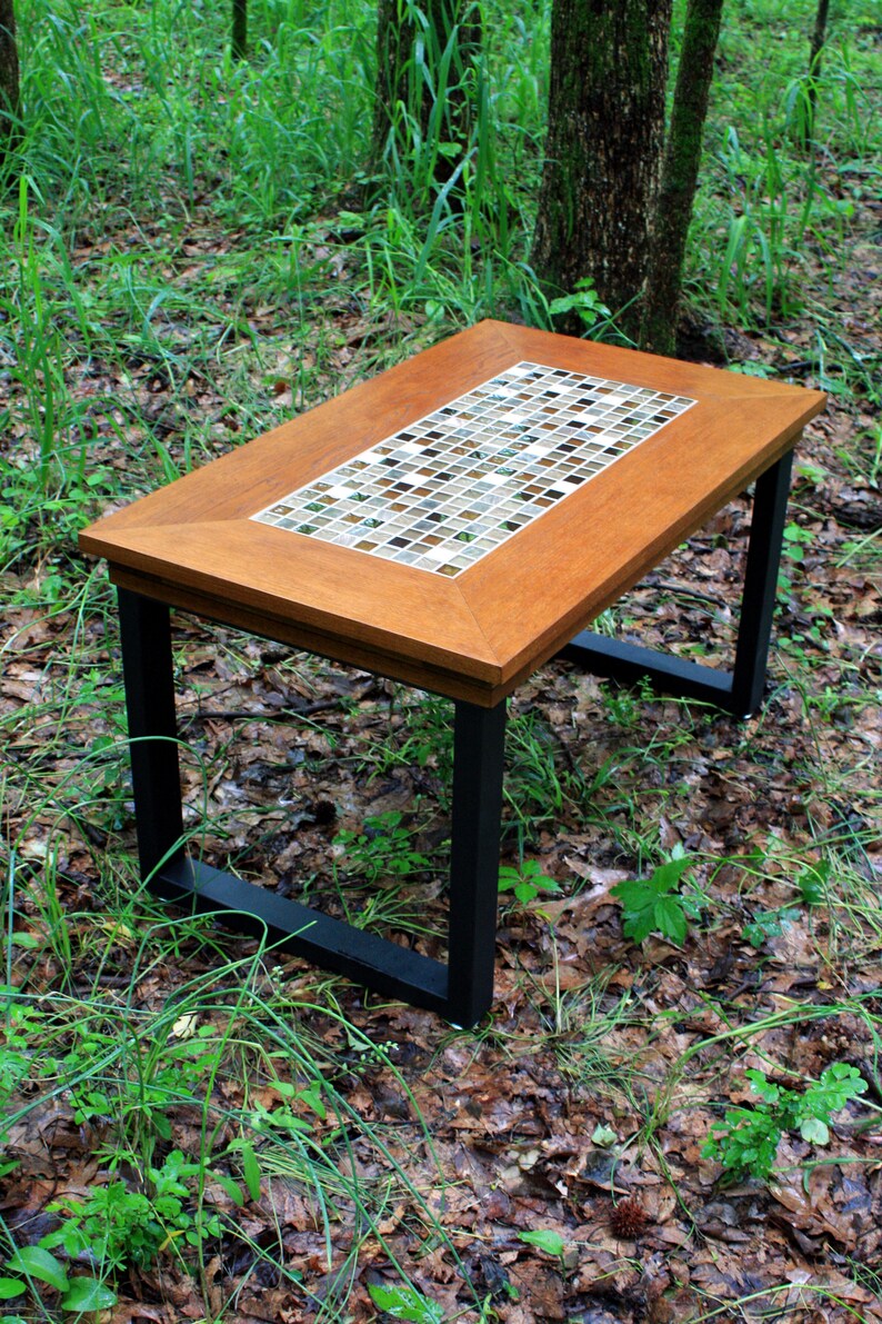 Metal Leg Coffee Table. Mosaic Tile Coffee Table. Black Metal - Etsy
