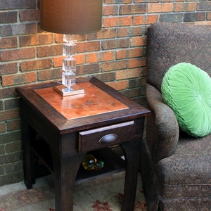 Copper Side Table. Copper Bedside Table. Copper End Table. Copper Top ...