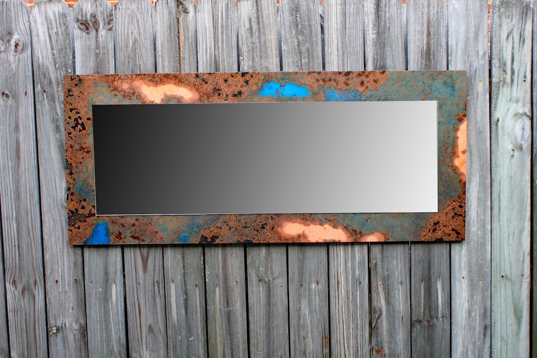 Copper Mirror. Copper Patina Mirror. Copper Wall Art Mirror. Wall Art ...
