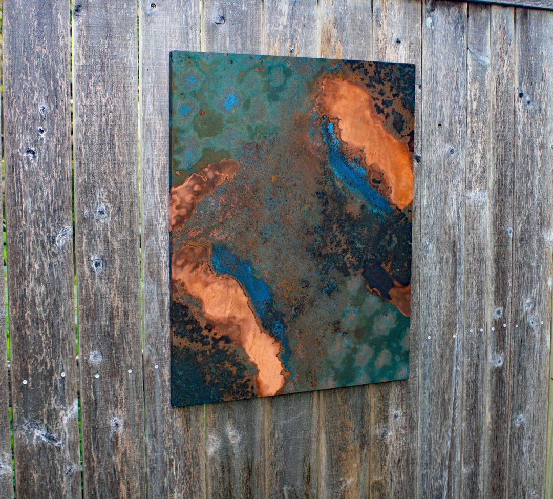 Copper Wall Art. Abstract Copper Wall Art. Modern Copper Patina ...