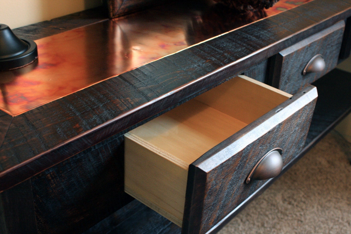 Large Console Table. Copper Console Table. Copper Top Table. | Etsy