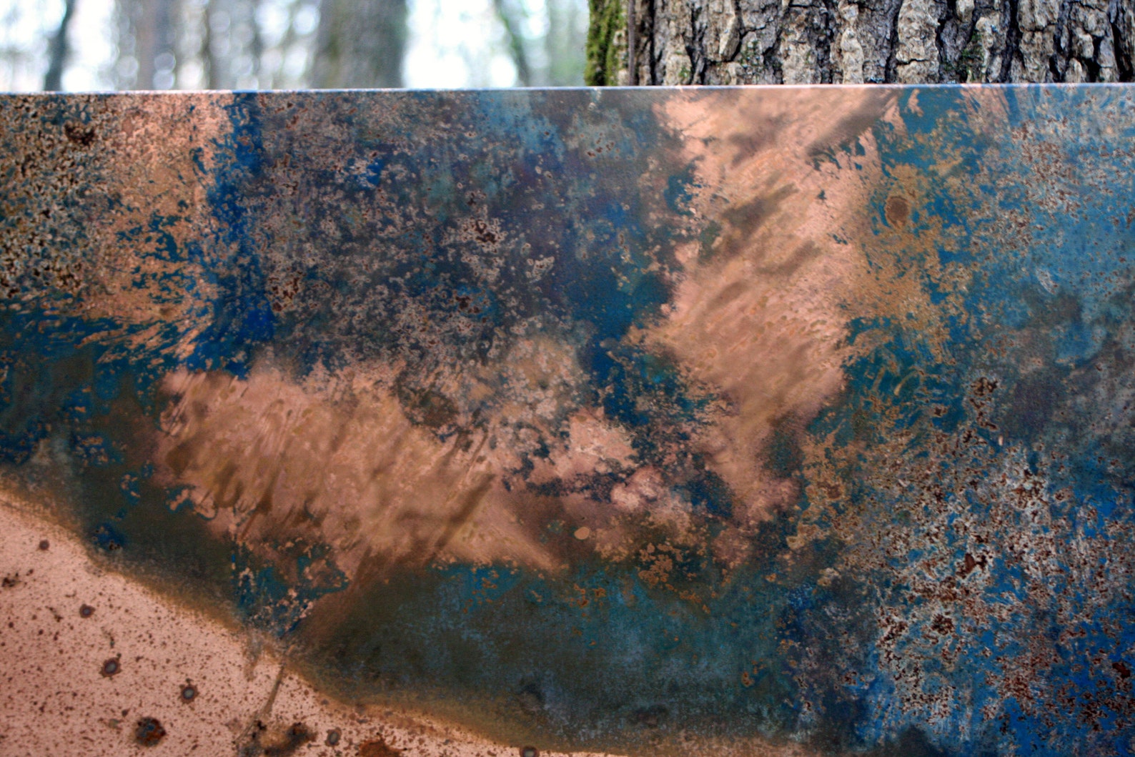 Copper Abstract Art. Light Copper Wall Art. Copper Patina Art. Metal ...