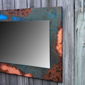 Copper Mirror. Copper Patina Mirror. Copper Wall Art Mirror. Wall Art ...