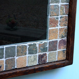 Slate Framed Mirror. Stone Framed Mirror. Copper Rust Slate Framed ...