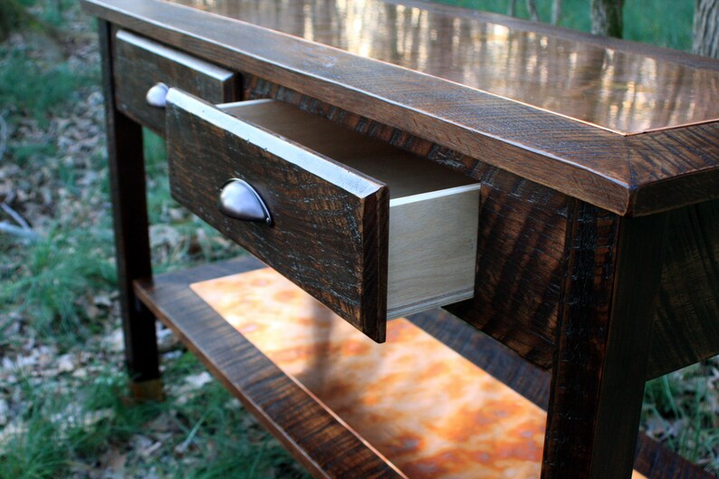 Large Copper Sofa Table. Copper Top Console Table. Copper Console Table ...