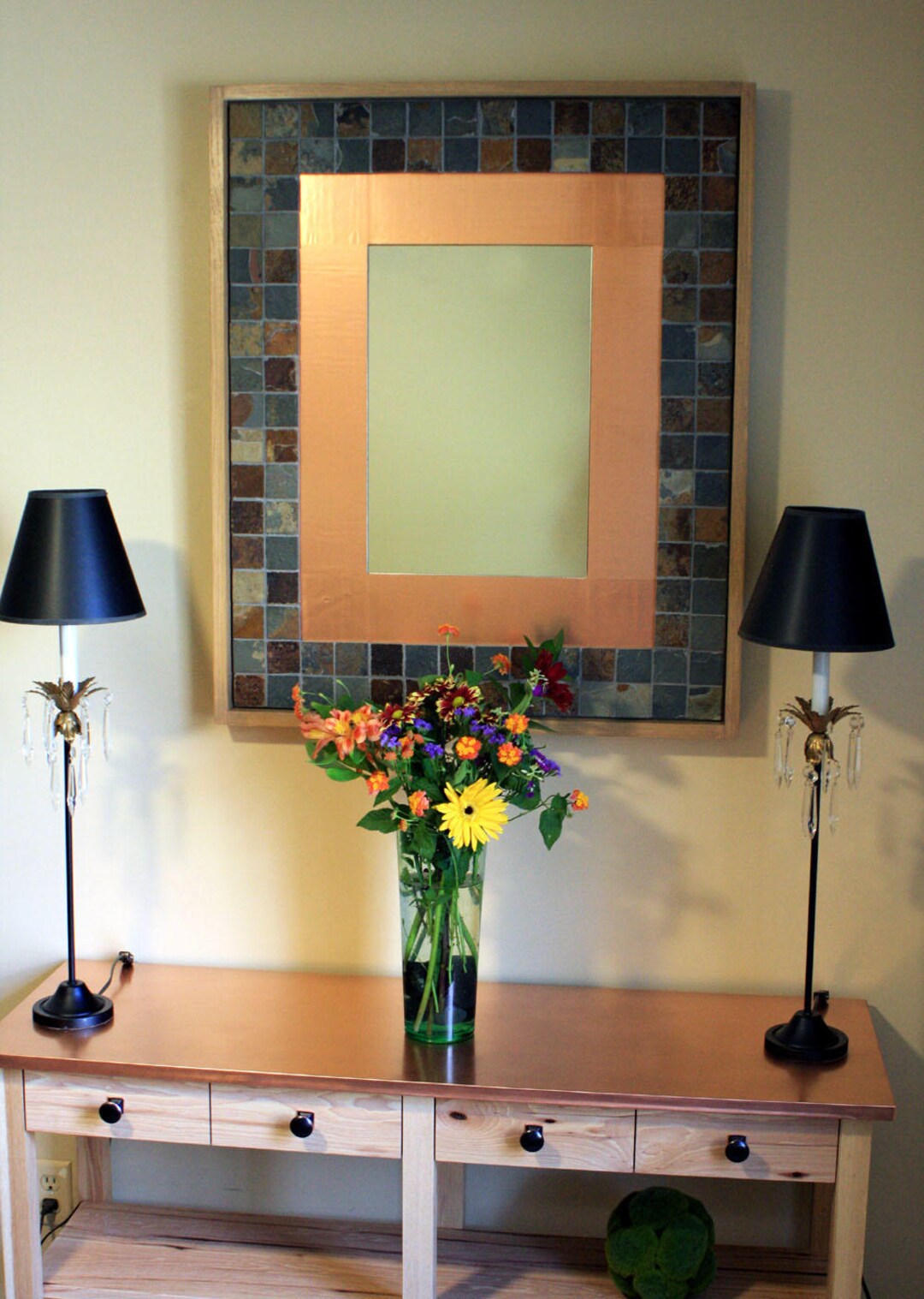 Copper Framed Mirror. Slate Framed Mirror. Slate & Copper Framed Mirror ...