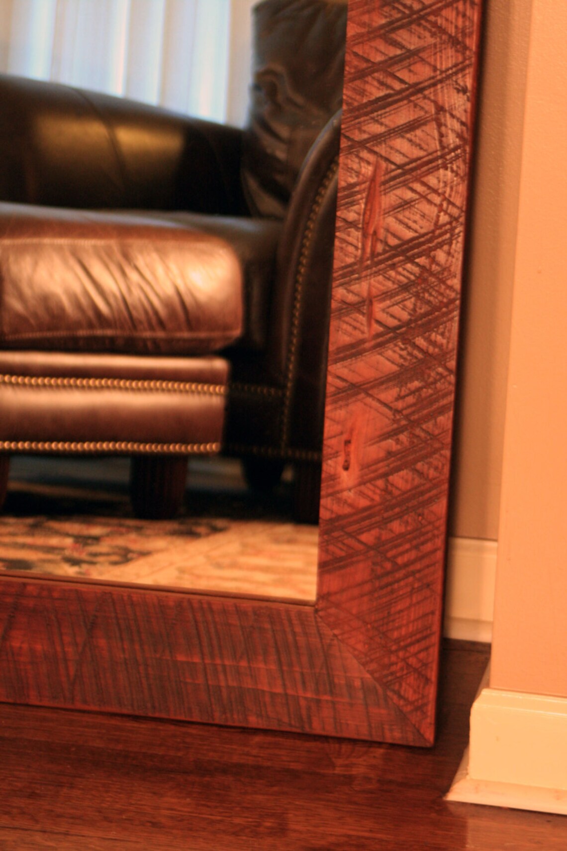 Chocolate Brown Framed Mirror. Reclaimed Wood Mirror. Framed | Etsy