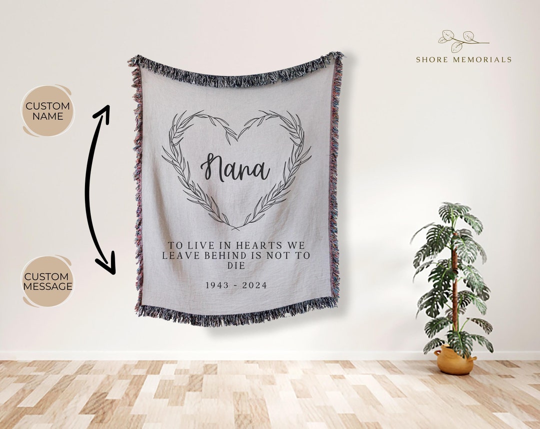 Custom Woven Memorial Blanket, Personalized Grief and Mourning Gift ...