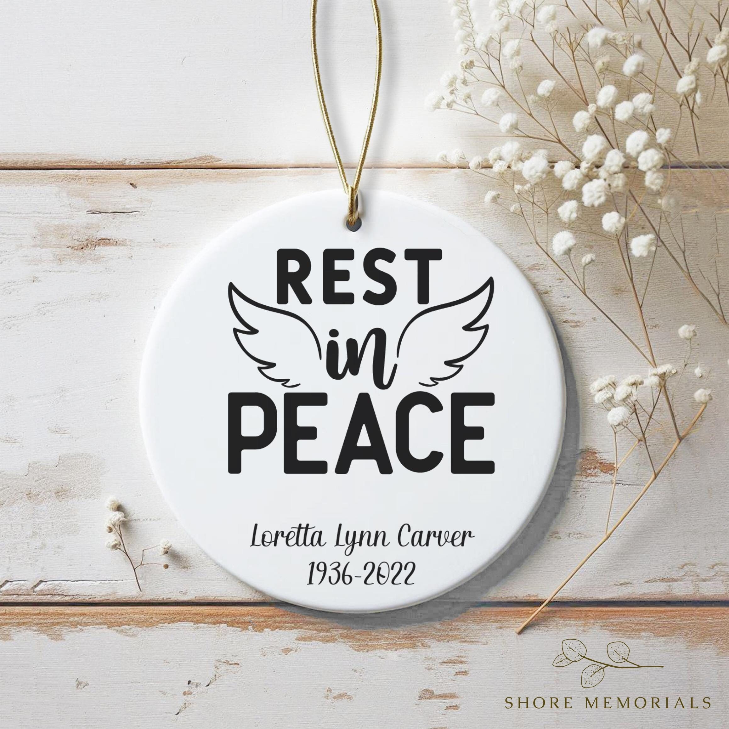 Personalized Angel Wings Memorial Ornament, Remembrance Gift, Rest in ...