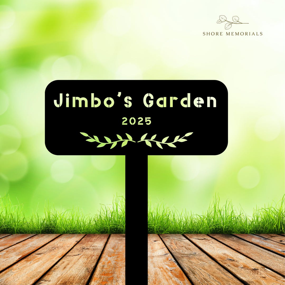 Custom Memorial Garden Sign With Stake, Metal Name Plate, Personalized ...