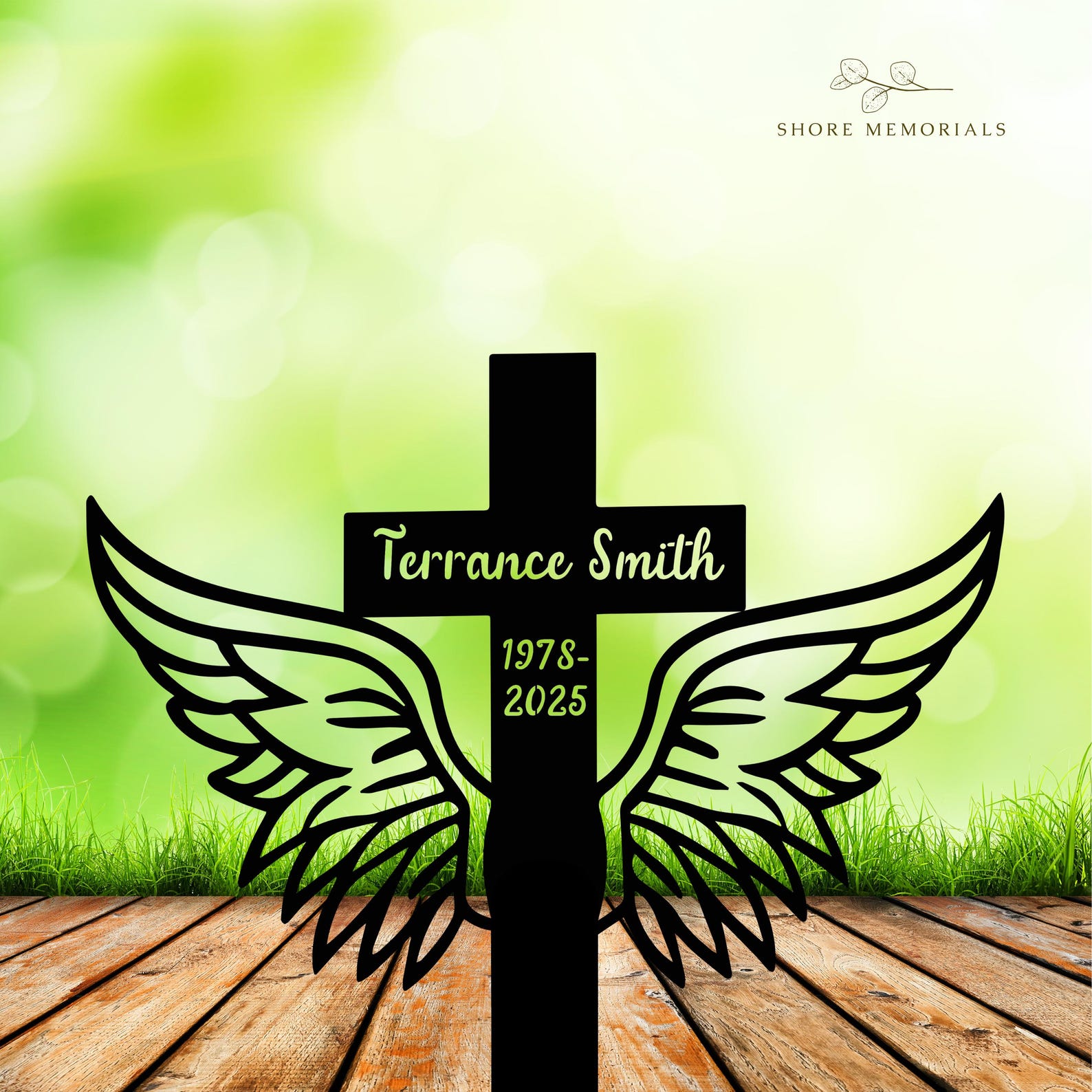 Personalized Cross Memorial Garden Stake, Custom Metal Remembrance Sign ...