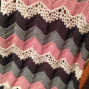 Crochet PATTERN for Lacy Ripple Afghan Blanket or Throw as Digital ...