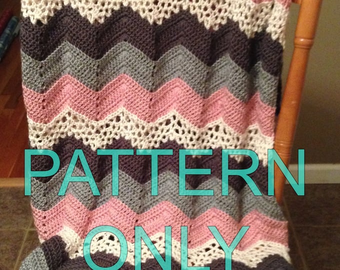 Crochet PATTERN for Lacy Ripple Afghan Blanket or Throw as Digital ...
