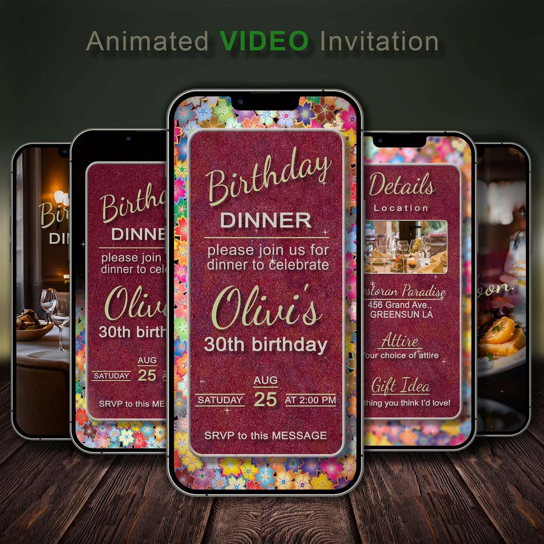 Editable Elegant Dinner Invitation Template. Digital Dinner Invite ...