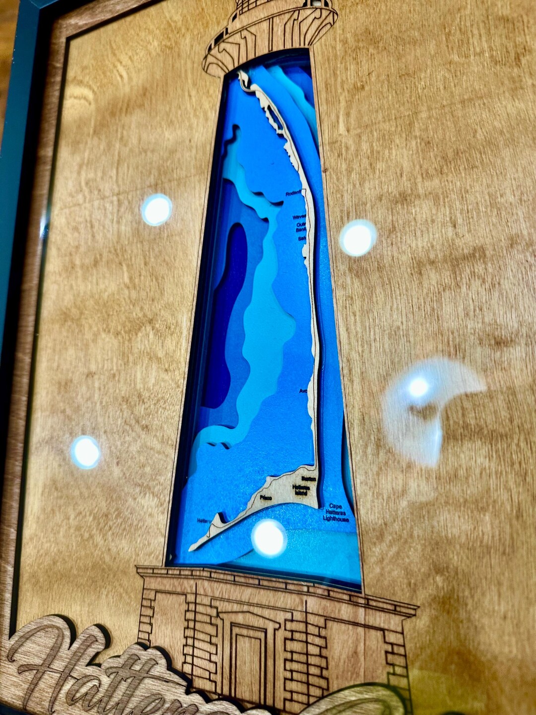 Lighthouse Inspired Cape Hatteras Map - Etsy