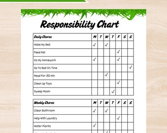 Basketball Themed Daily and Weekly Chore Chart With Reward System ...