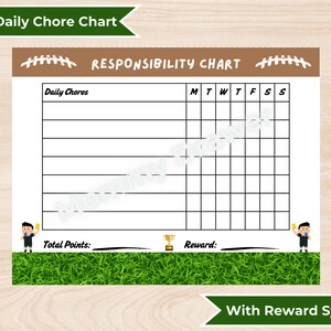 Football-themed Kids Chore Chart With Reward System | Digital Download ...