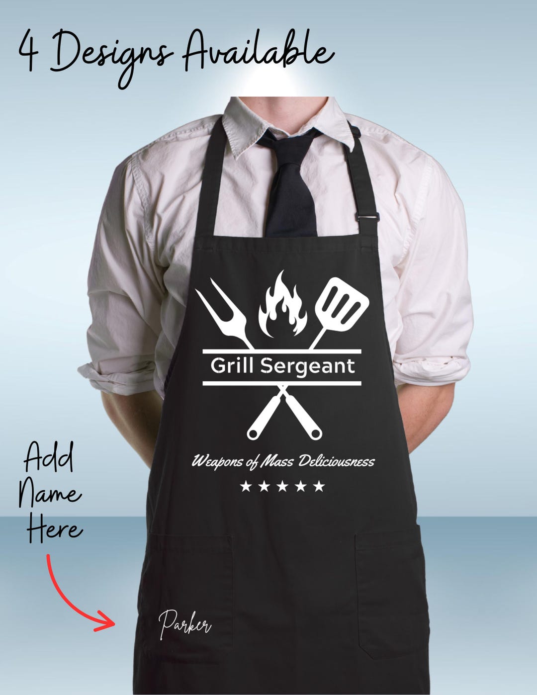 Custom Cooking Apron – 4 Funny Grill Designs + Custom Name Option ...