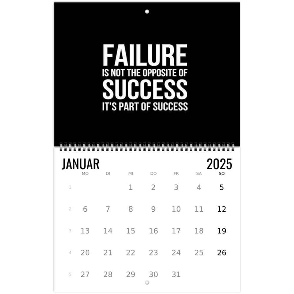 2025 Success Calendar - Motivational Wall Calendar for Hustlers ...