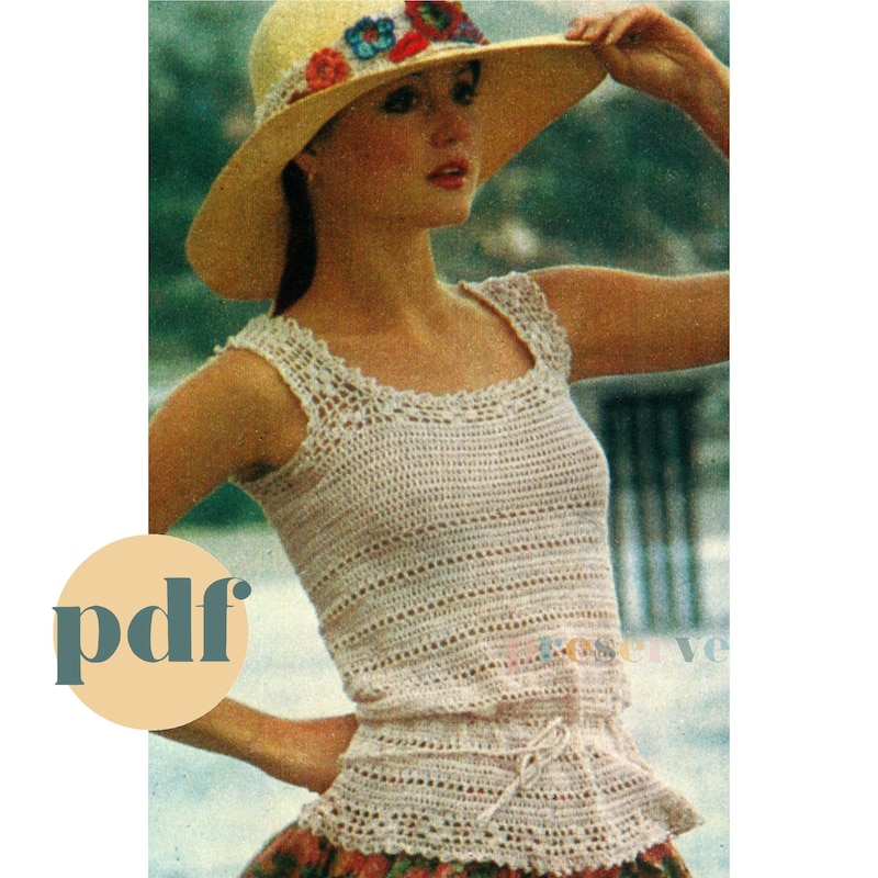 Crochet Vest Top Vtg - Etsy