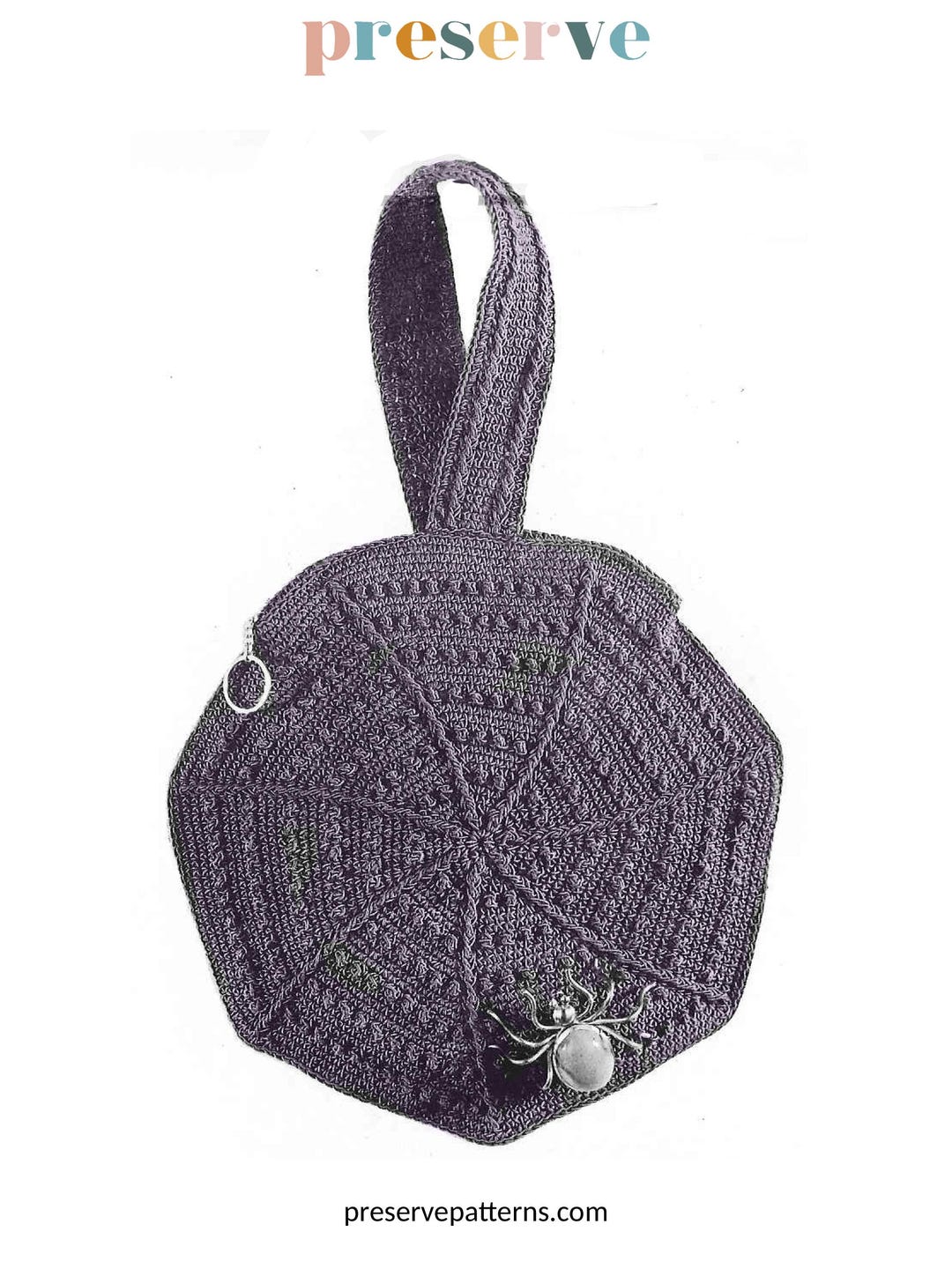 Vintage Crochet Pattern for Spiderweb Wristlet Handbag, 1930s Spider ...