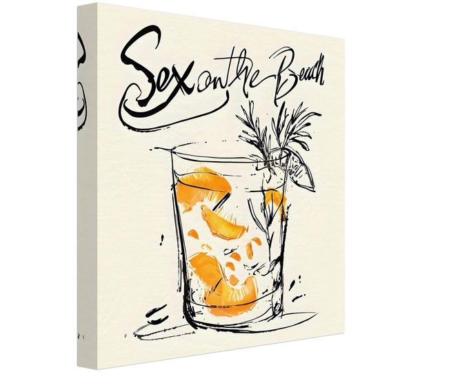 Classic Cocktails Canvas Wall Print - Types of Cocktail Preppy Wall Art ...