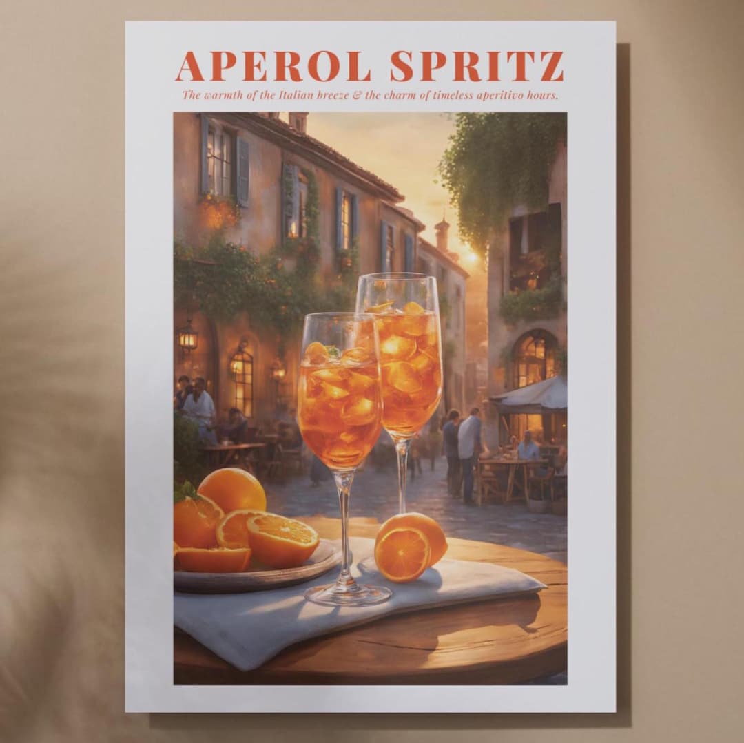 Aperol Spritz Art Print 24x36 Digital Download Italian Cocktail Poster ...