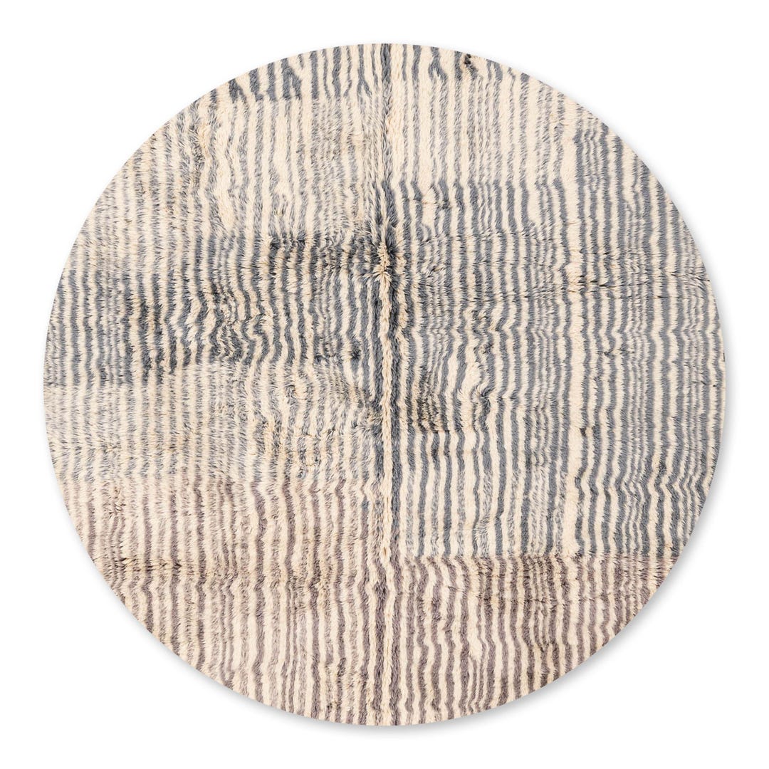 Round Beni Mrirt Rug, Striped Round Rug, Amazing Round Rug, Wool Round ...