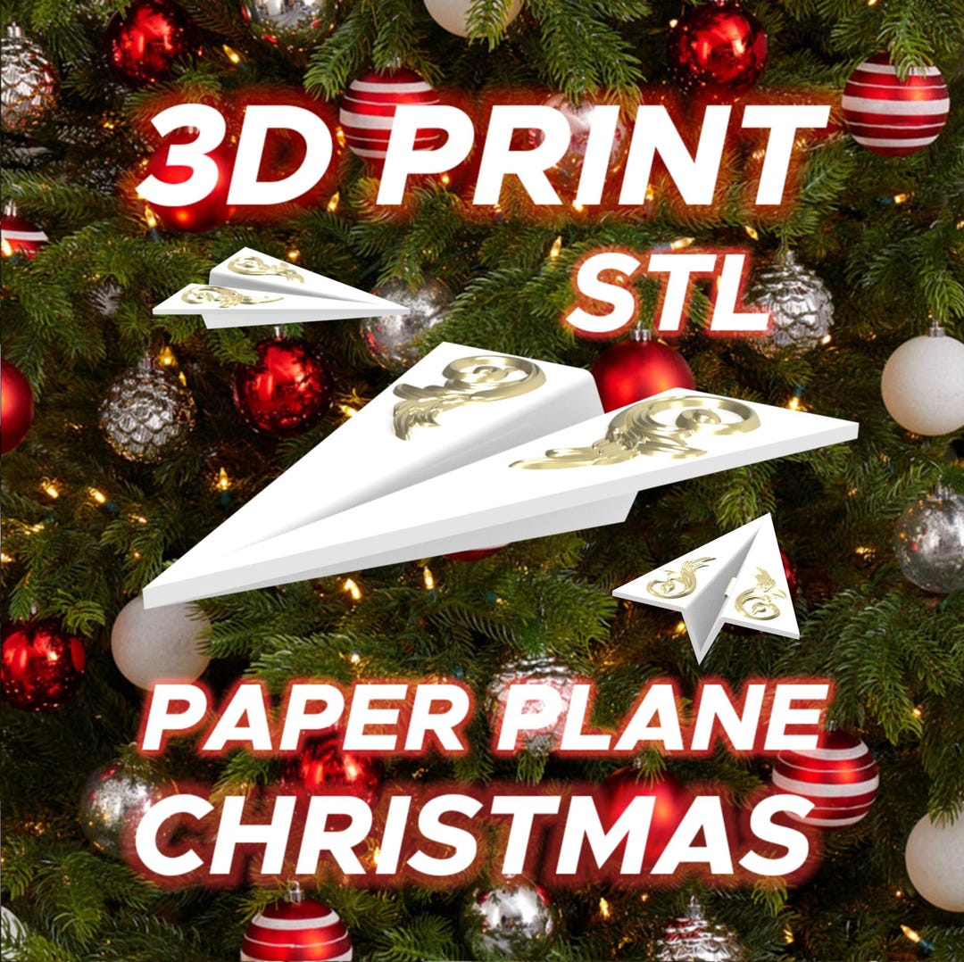 Paper Plane 3D Print Ornament for Christmas Tree Decoration STL File - Etsy