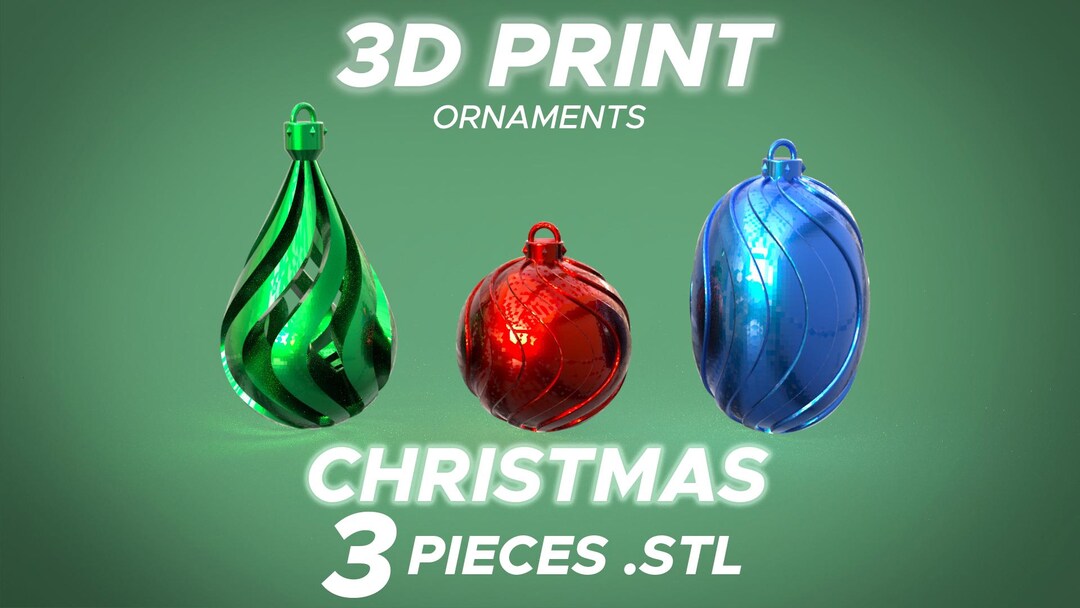 3 Christmas Ornament STL Files – 3D Printable Holiday Decorations - Etsy