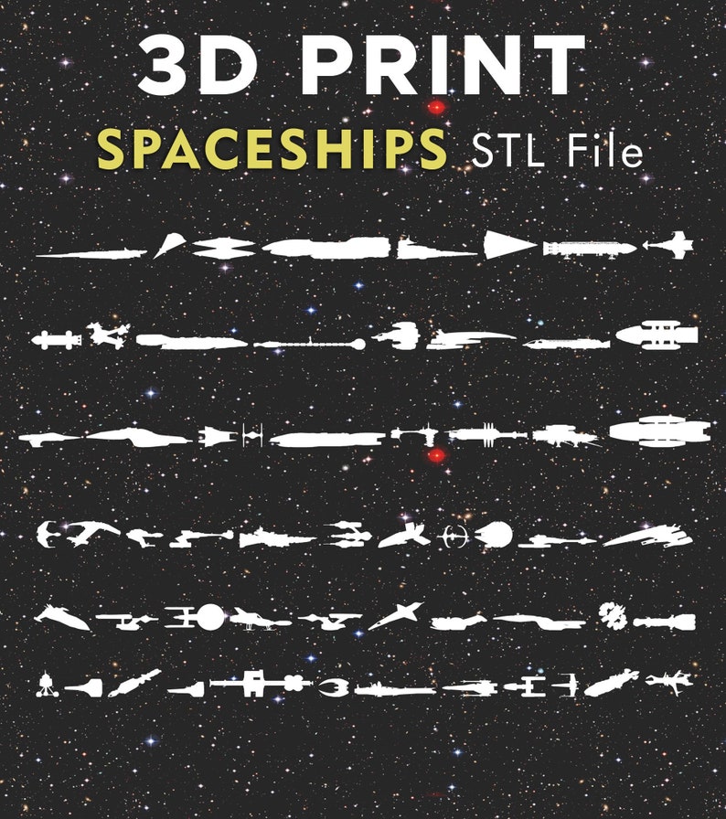 3D Printable Spaceship Collection STL Files - Etsy
