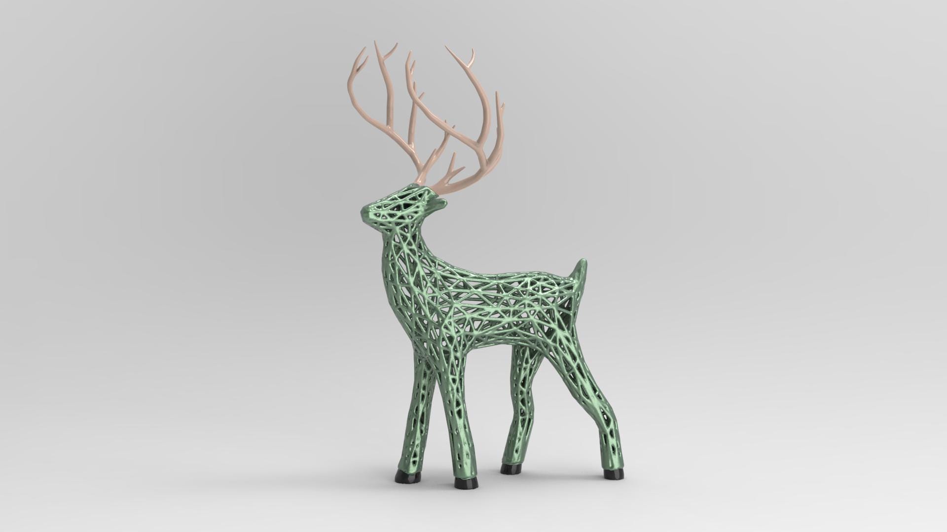 Deer Sculpture - STL File 3D Print for Christmas - Etsy