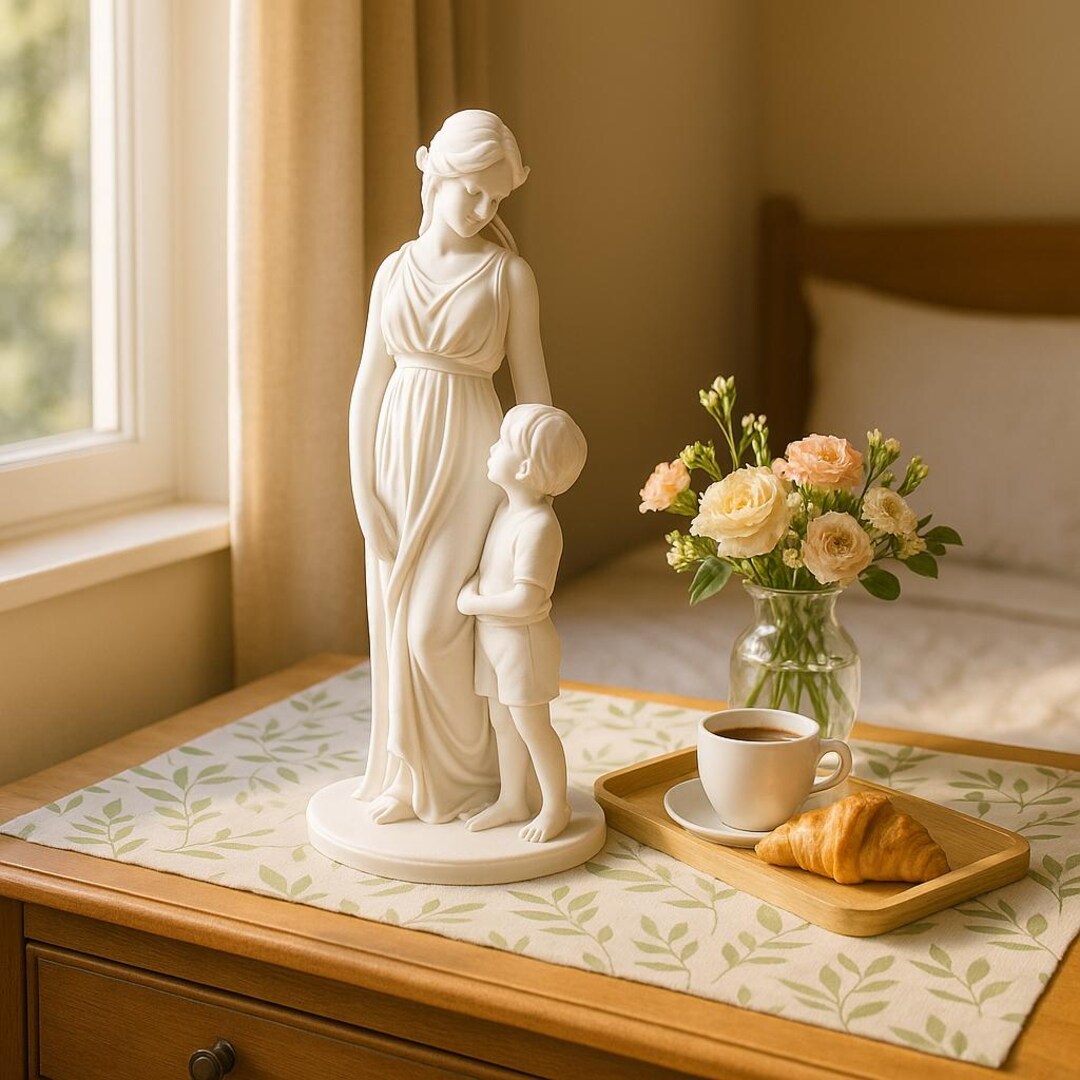 Mother & Child Statue – 3D Print STL File | Mother’s Day Gift Digital ...