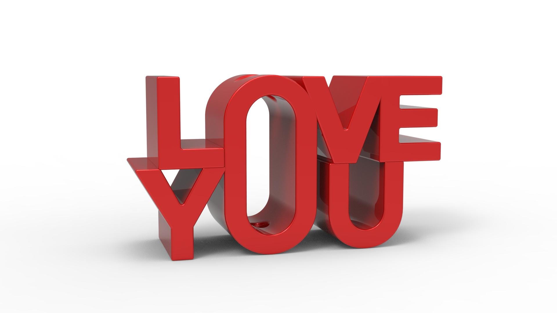 I Love You STL File - 3D Text Gift for Girlfriend & 3D Printed Decor ...