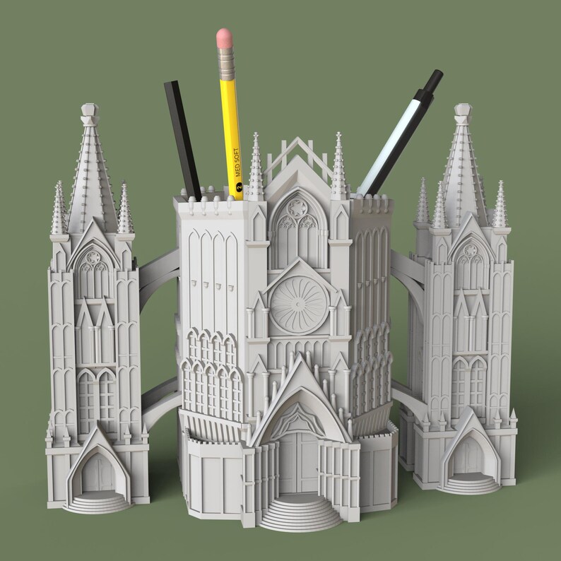 Gothic Cathedral Pencil Holder 3D Print STL Digital Download - Etsy