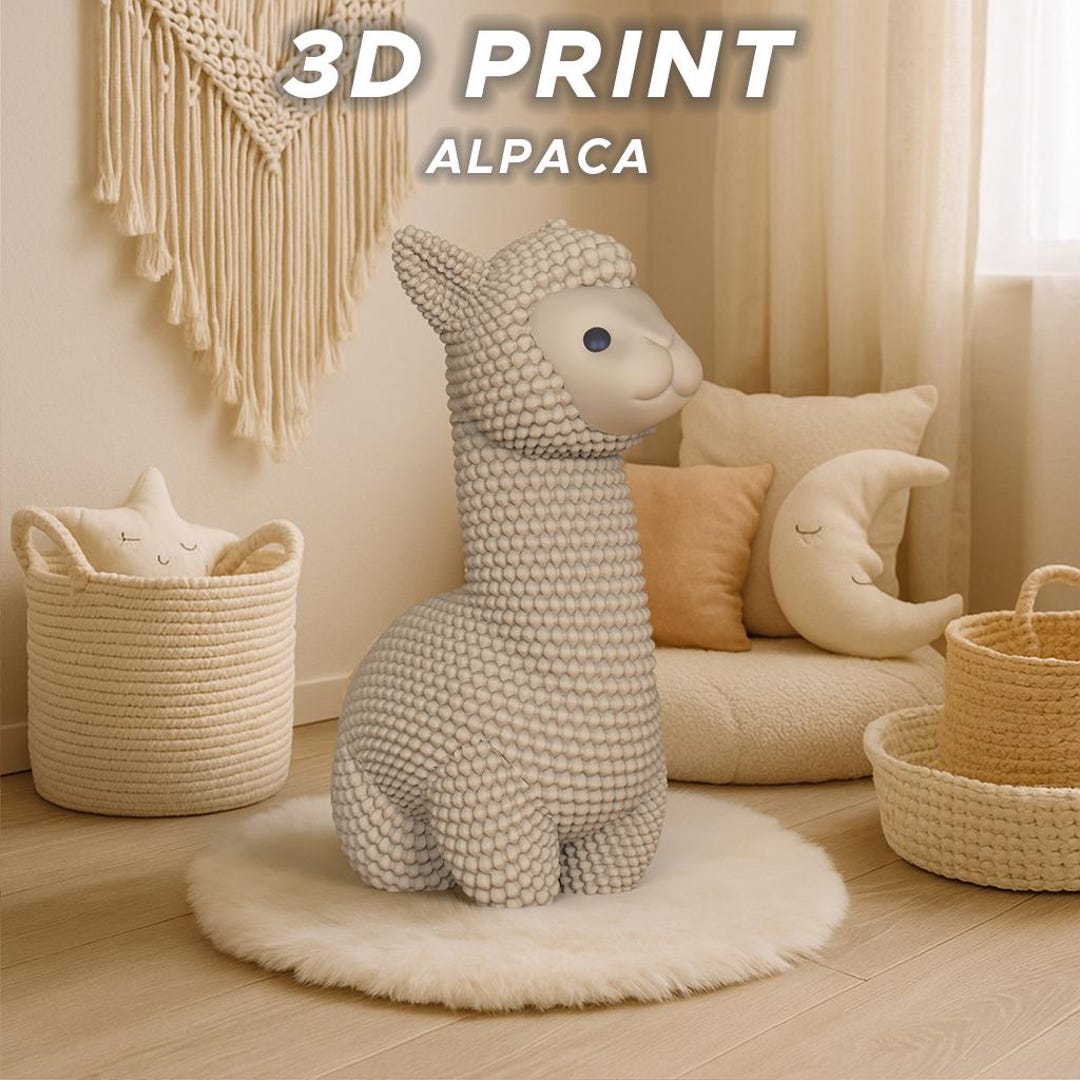 Alpaca Sculpture – 3D Print STL File for Boho Nursery, Home Decor ...