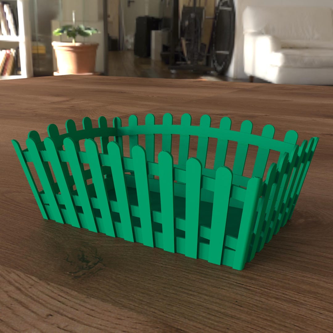 3D Printable Picket Fence Basket STL File, Easter Day Decor - Etsy