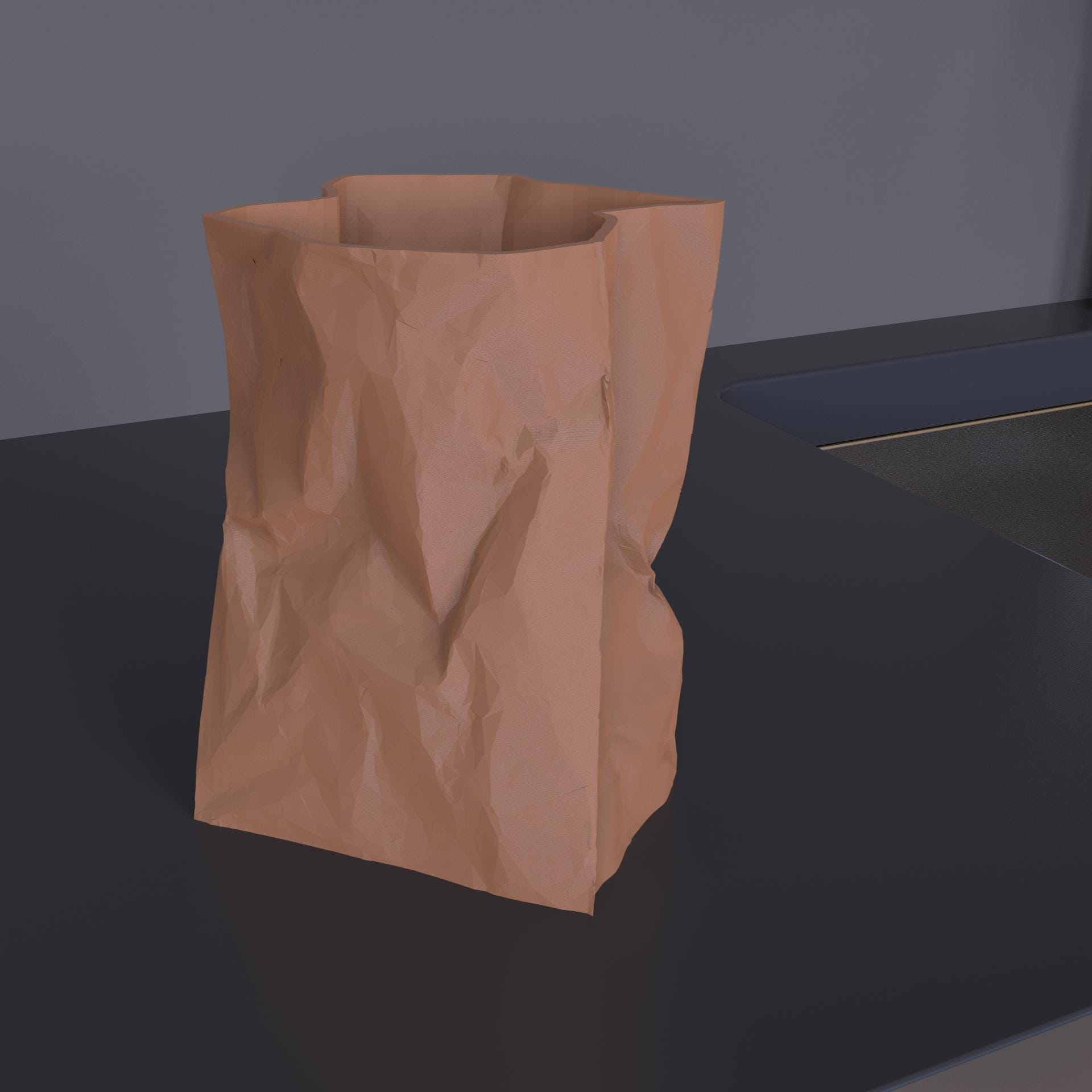 Realistic Paper Bag - 3D Print STL File ,home Decoration, Craft Paper ...
