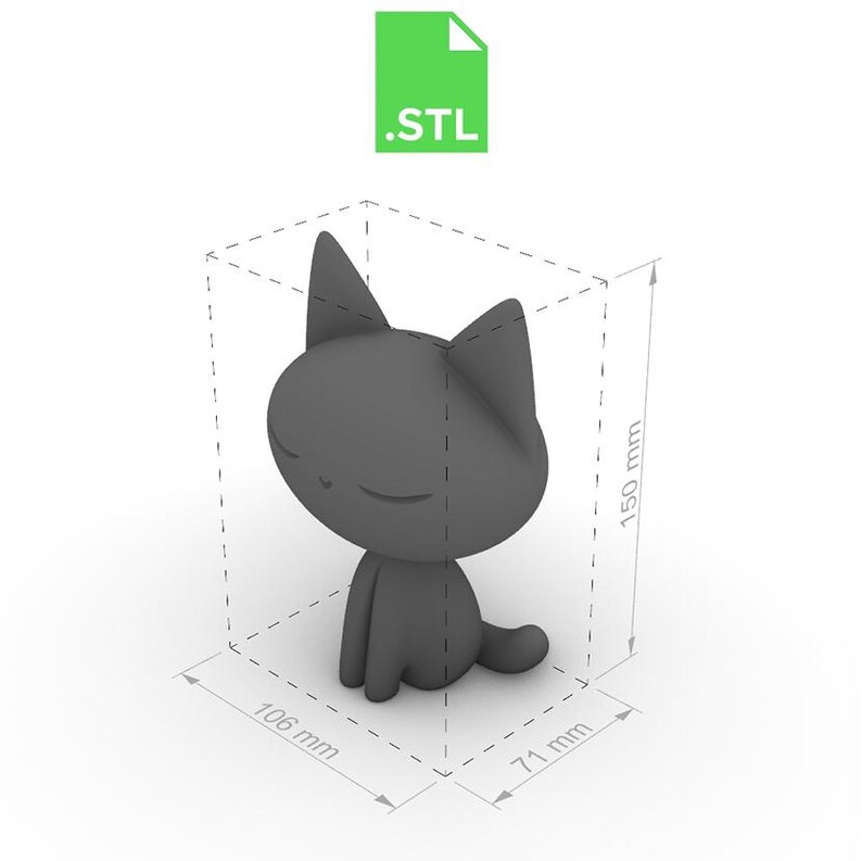 Minimalist Zen Cat STL File – 3D Printable Meditating Cat Figurine ...