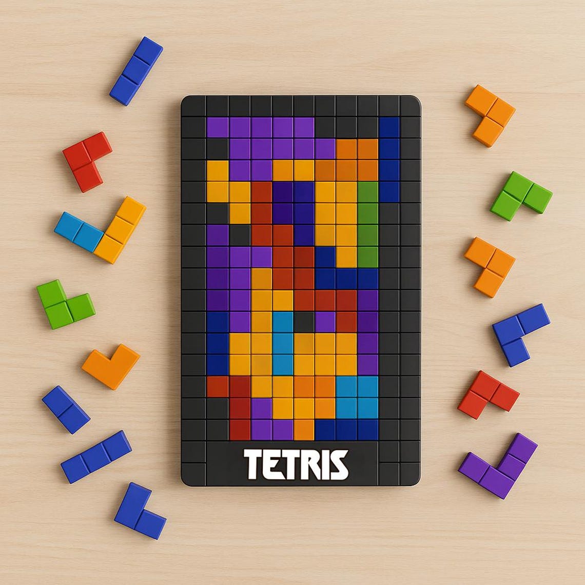 3D Print Tetris Desk Game, Puzzle STL, Minimalist Tabletop Decor ...