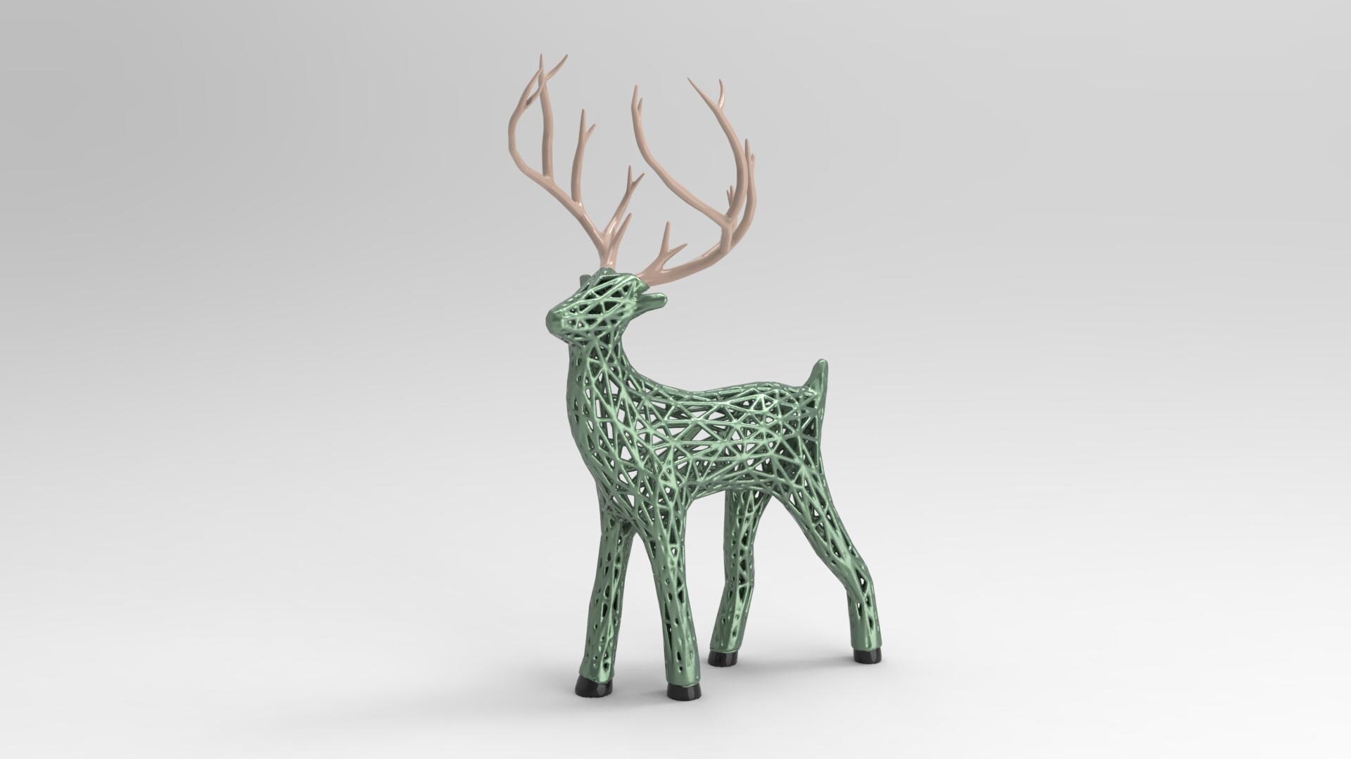 Deer Sculpture - STL File 3D Print for Christmas - Etsy
