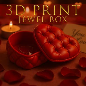 Heart Jewelry Box STL File - 3D Print Padded Texture Gift Box ...