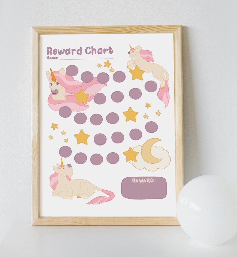 Unicorn Printable Reward Chart for Kids Toddler Routine Chart Chore ...