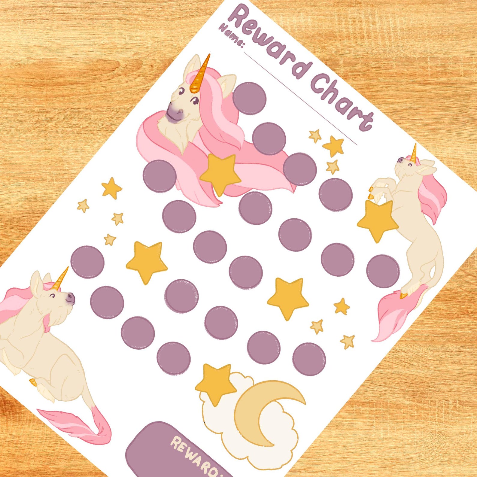 Unicorn Printable Reward Chart for Kids Toddler Routine Chart Chore ...