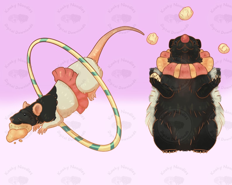 Trash Circus Clip Art Bundle - Raccoon, Skunk, Opossum, Rat Clipart ...