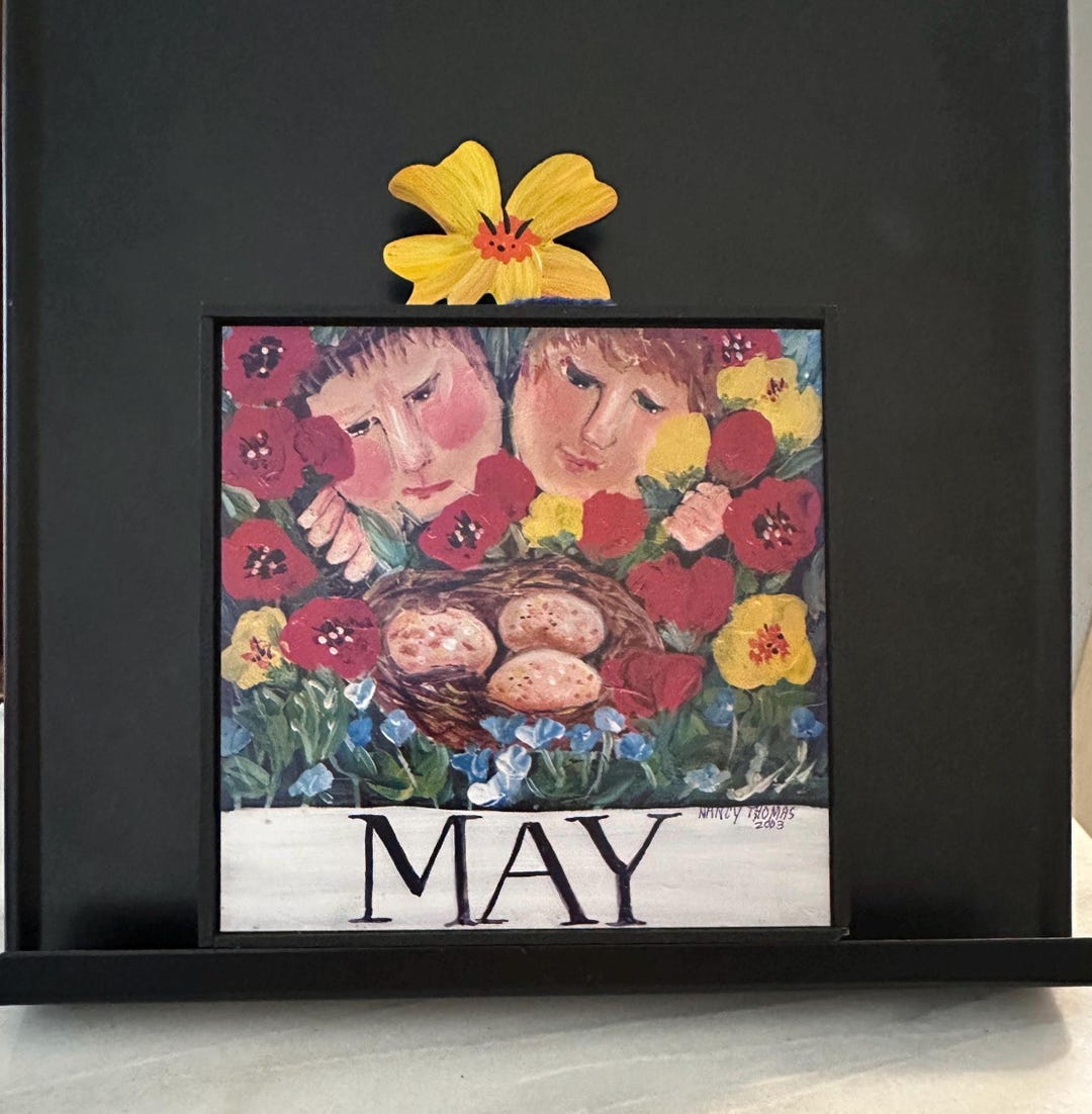 Nancy Thomas Folk Art 5x5 2003 MAY Wall Plague - Etsy