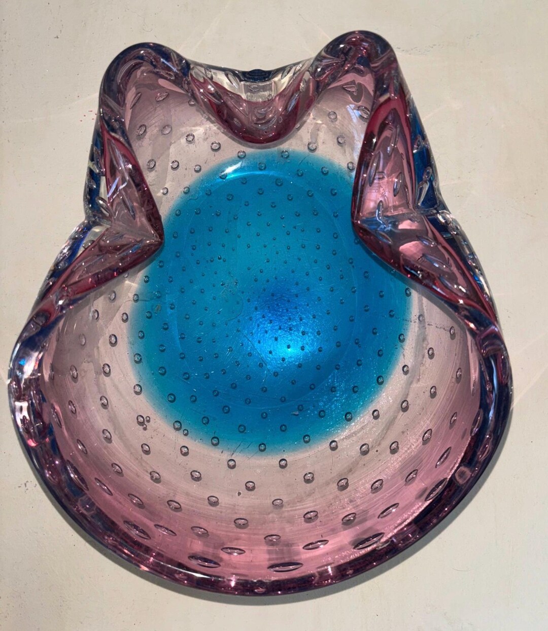 60s Murano Bullicante Bubble Glass Ashtray - Etsy
