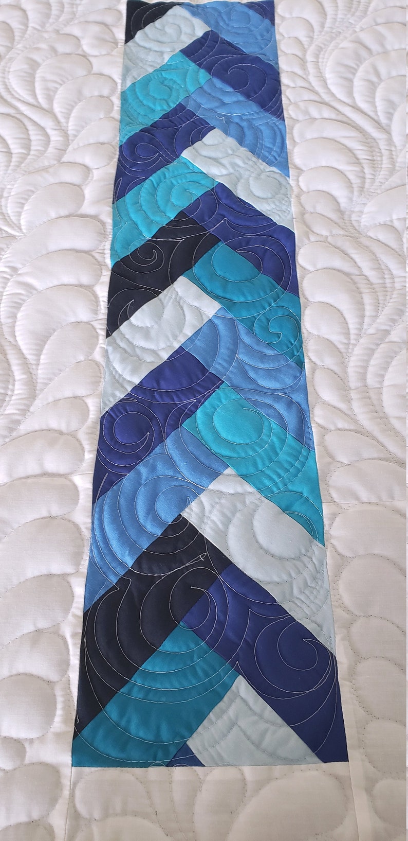 Blue French Braid Quilt Patchwork Modern Minimalist Girl Boy - Etsy