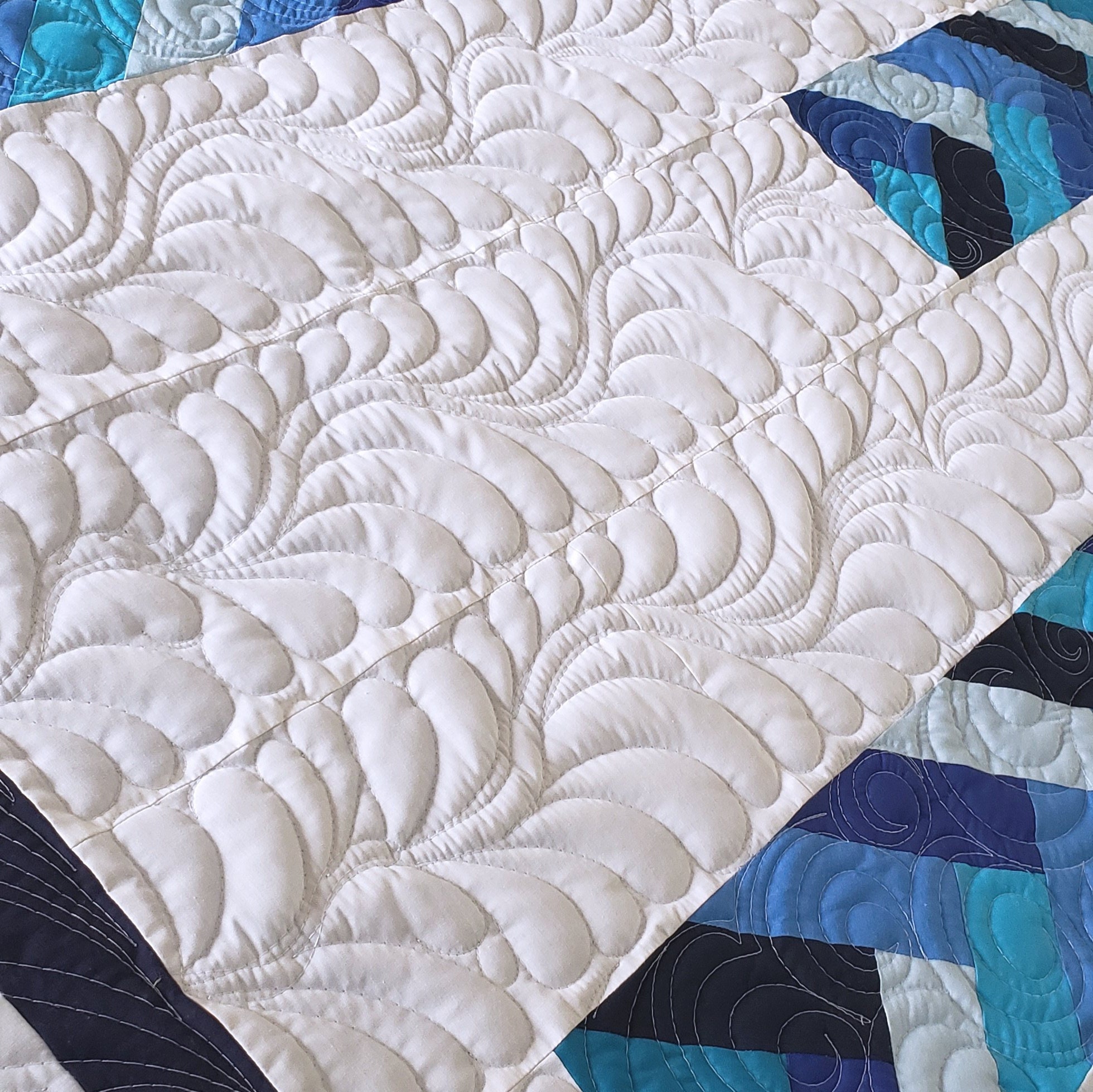 Blue French Braid Quilt Patchwork Modern Minimalist Girl Boy Sister ...