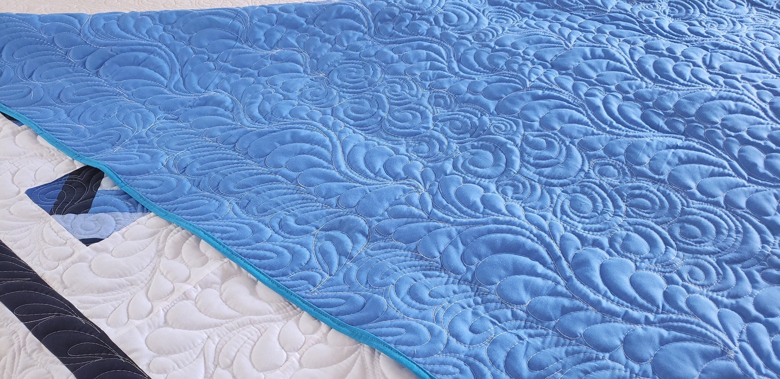 Blue French Braid Quilt Patchwork Modern Minimalist Girl Boy - Etsy